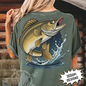 Walleye Png | Jumping Walleye Fishing Sublimation Design Transparent ...
