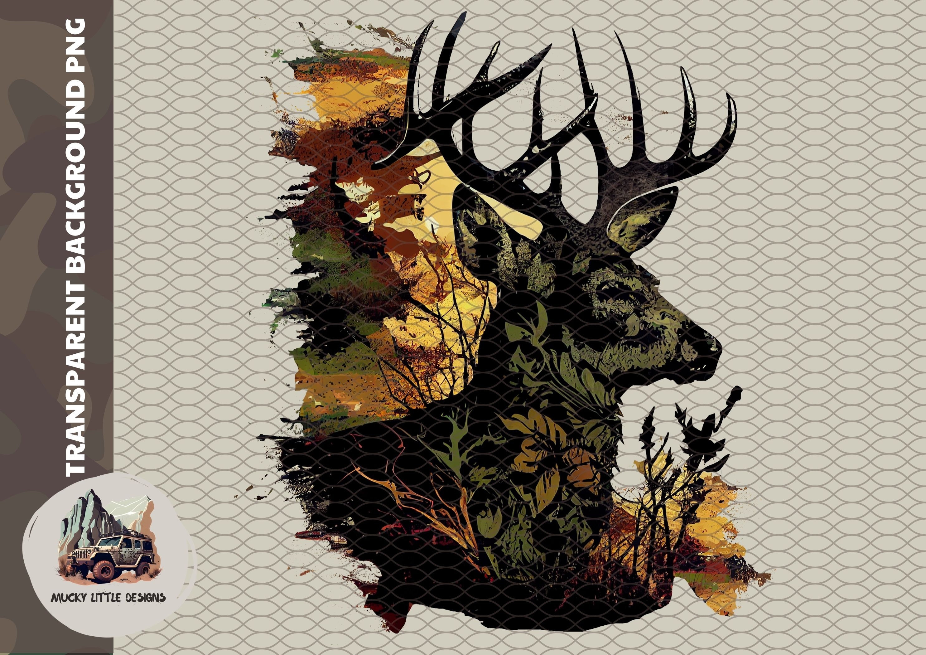 Hunting Designs for Hats Deer Sublimation Design Camo Stag - Etsy