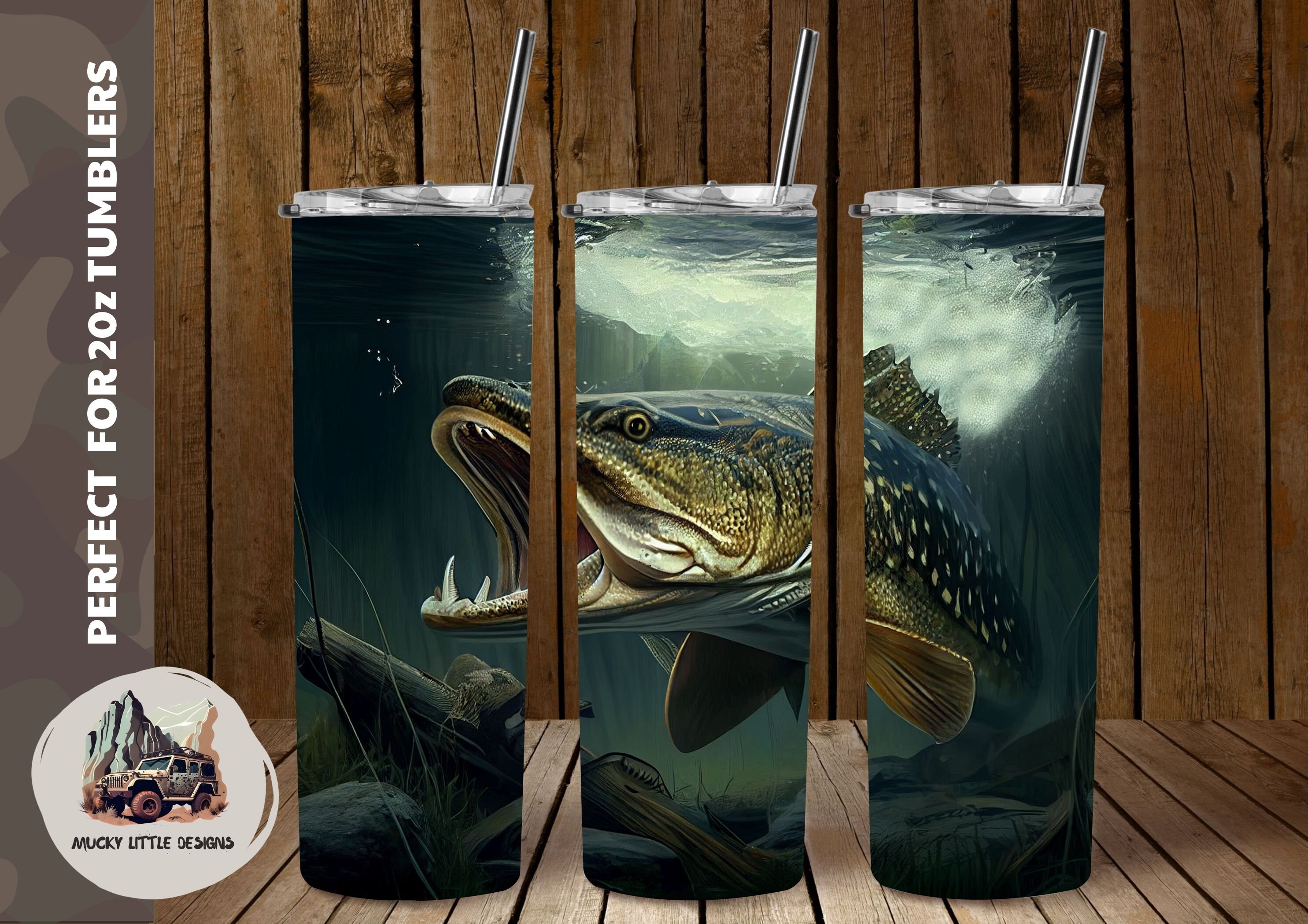Pike Fishing Sublimation Tumbler Design Download PNG Straight - Etsy