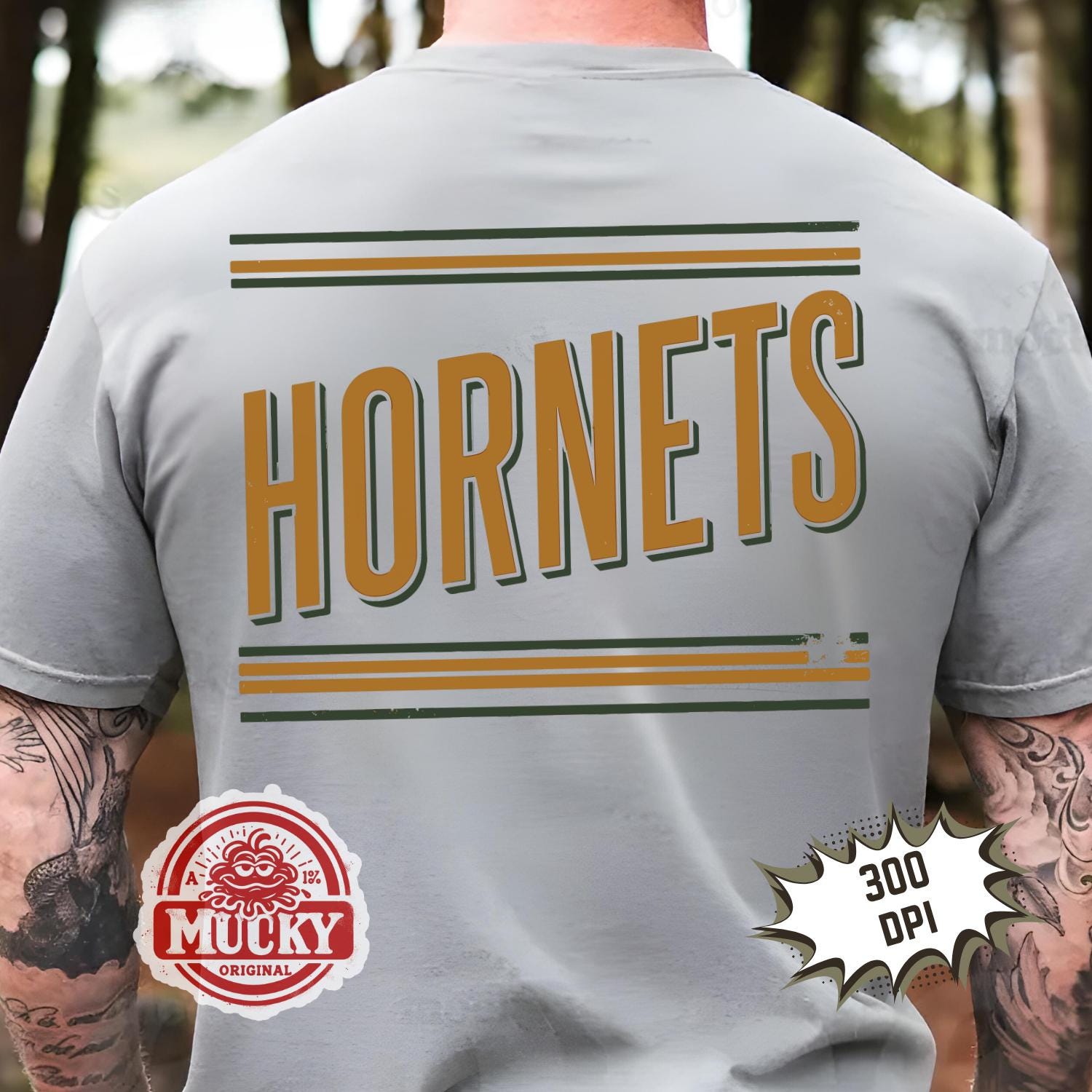Retro Hornets Logo PNG: Vintage Mascot, T-shirt Sublimation (instant ...