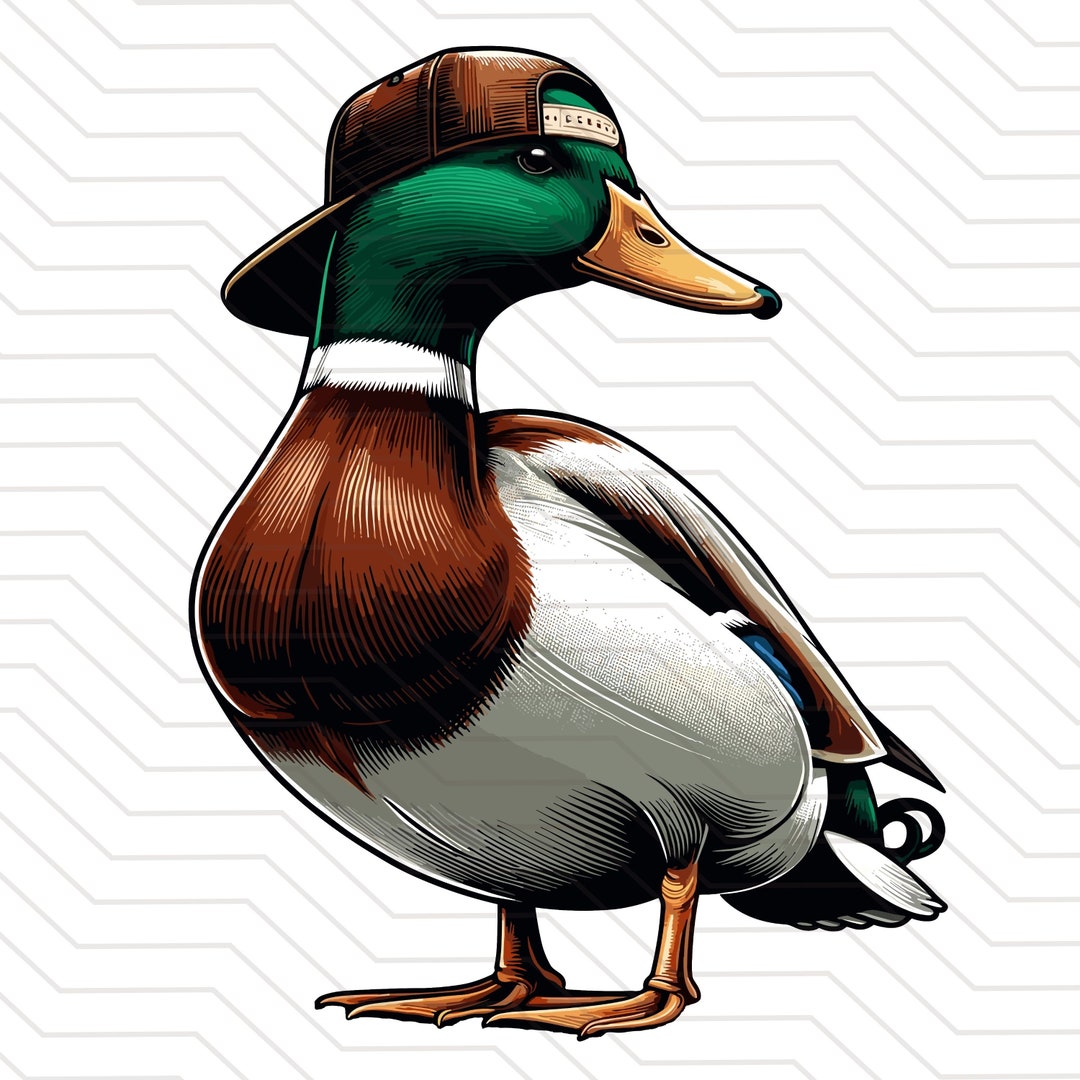 Duck With Backward Cap Png Duck Sublimation Duck Hunt Png Duck Hunting ...
