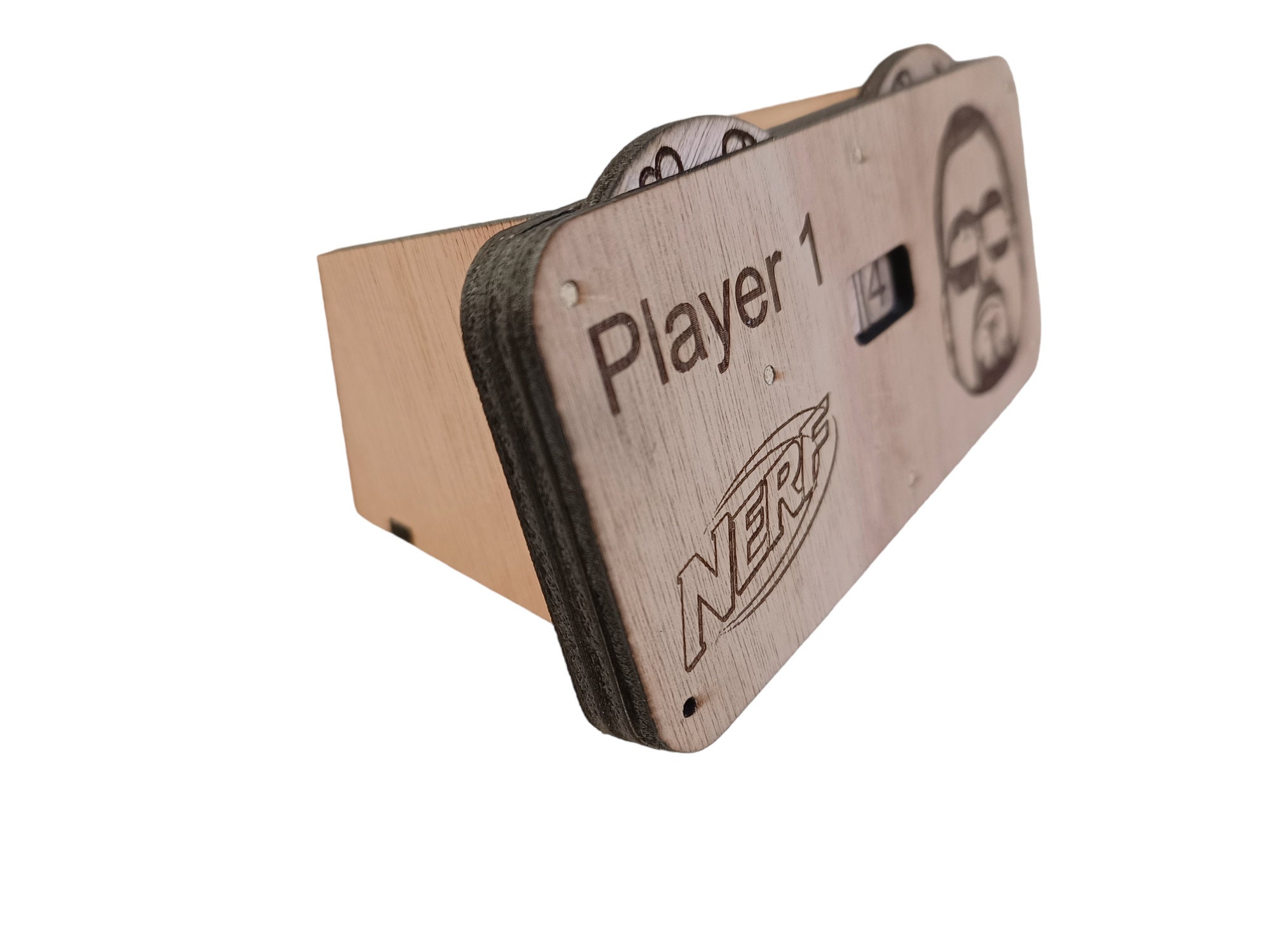 Laser-cut NERF Gun Target Board With a Nerf Gun Score Board Digital ...