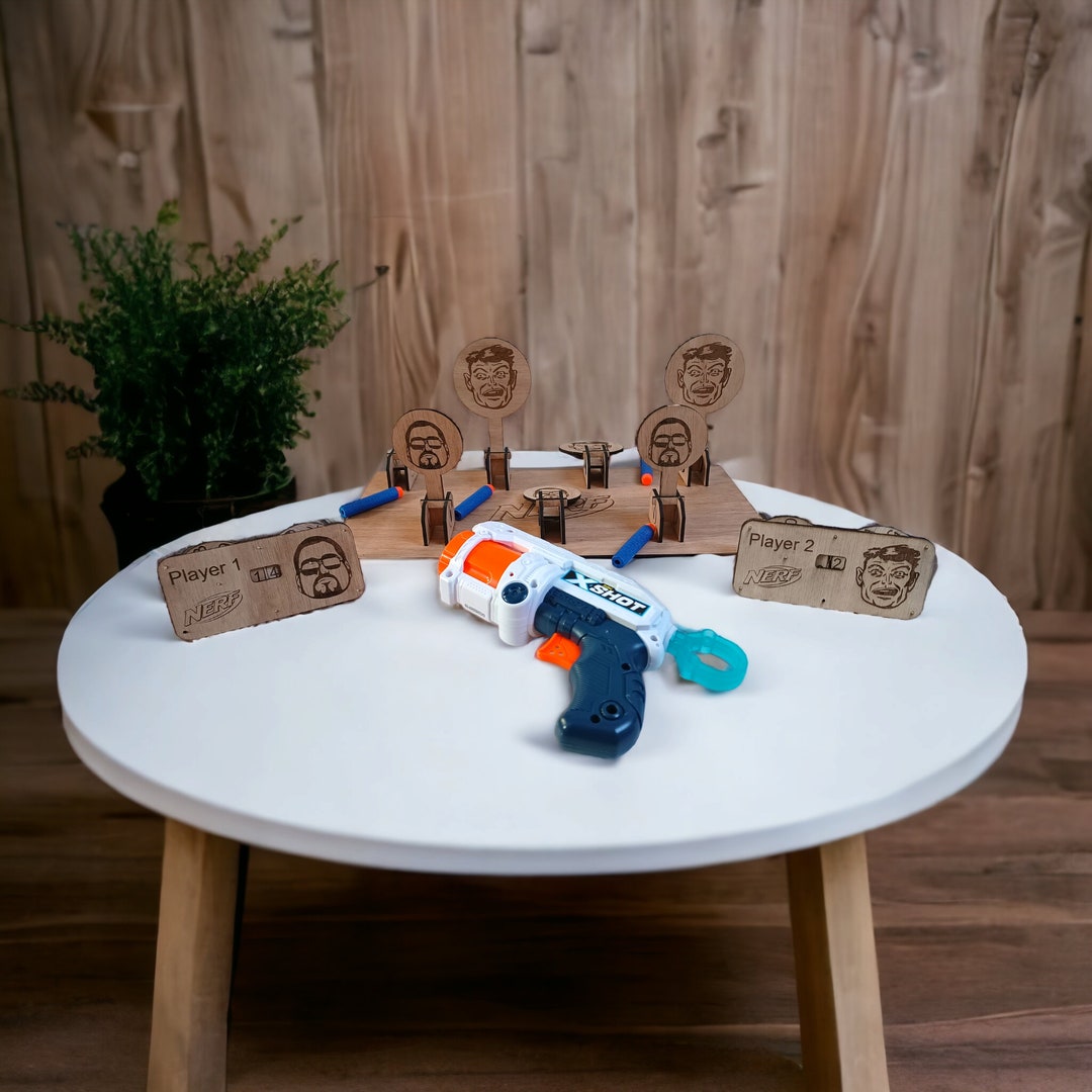 Laser-cut NERF Gun Target Board With a Nerf Gun Score Board Digital ...