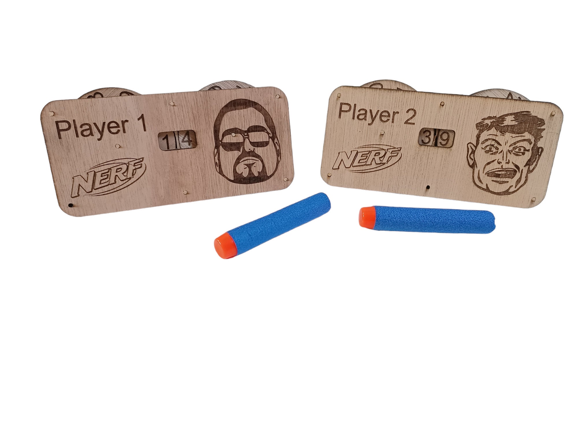 Laser-cut NERF Gun Target Board With a Nerf Gun Score Board Digital ...