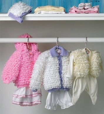 Vintage Knitting Pattern PDF Baby Toddler Loopy Jacket Bolero Hat ...