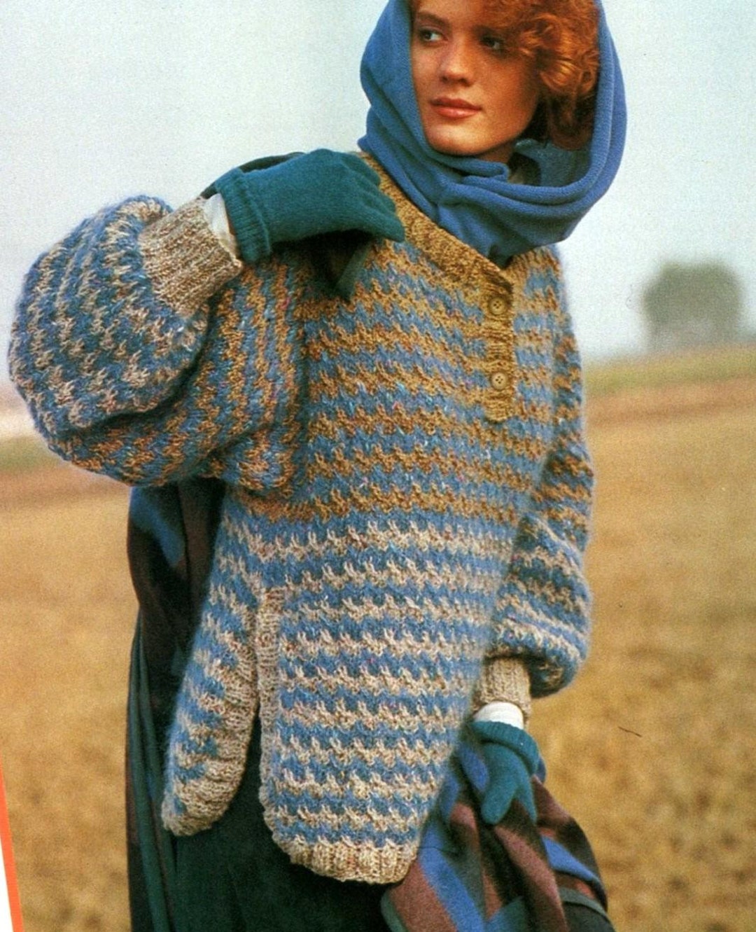Vintage Knitting Pattern PDF Aran Tabard Tunic Cosy Sweater Cozy Jumper ...