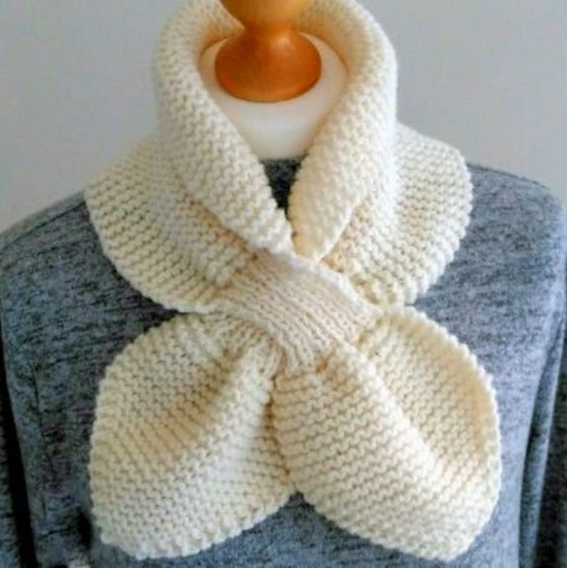 SALE Vintage Knitting Pattern PDF Simple Garter Stitch Ascot Neckwarmer ...