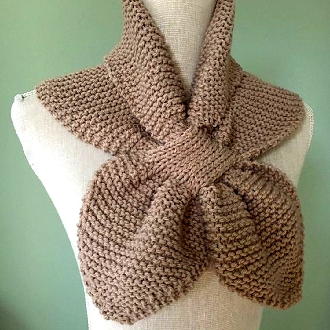 CLOSING SALE Vintage Knitting Pattern PDF Simple Garter Stitch Ascot ...
