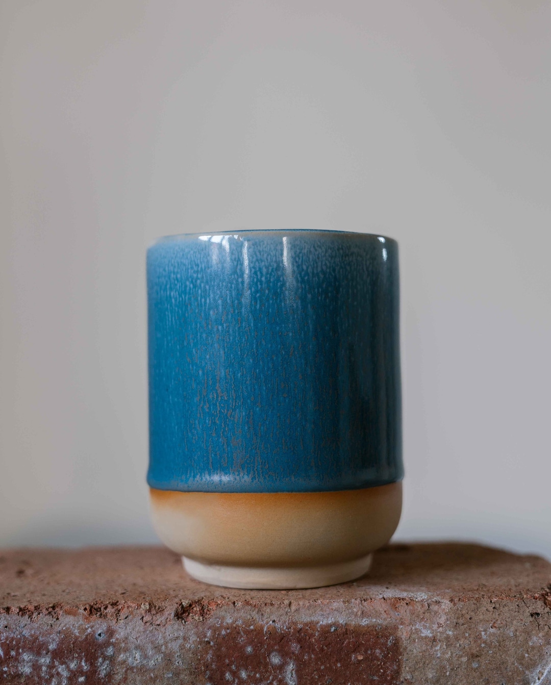 Blue Glazed Ceramic Plant Pot | Minimalist Finish | Perfect Gift for ...