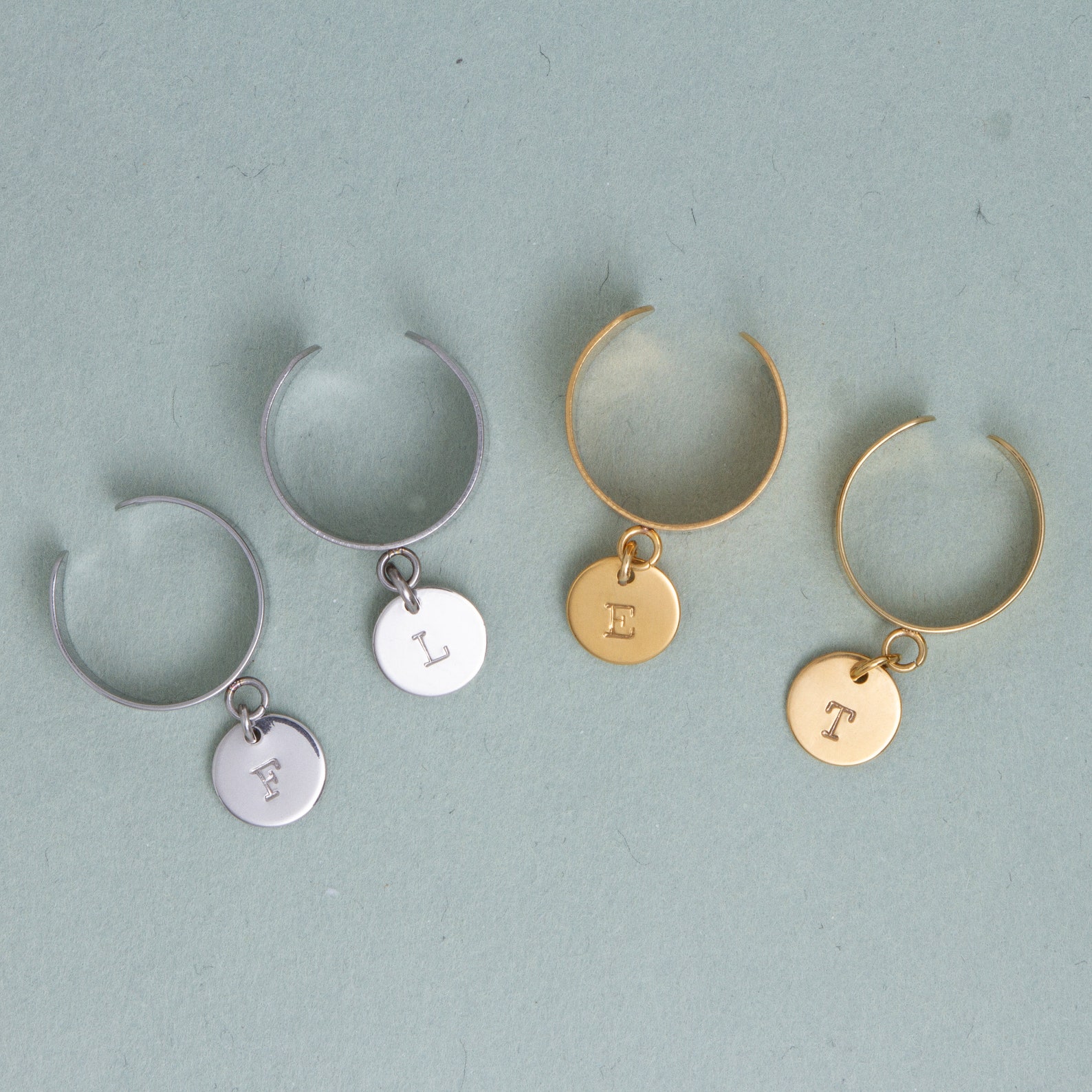 Bague Initiale estampée, bague personnalisable - Etsy France
