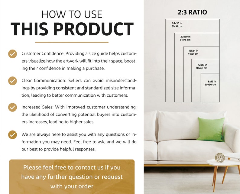 Wall Art Size Guide Poster Size Chart Frame Sizing Mockup Wall Display ...