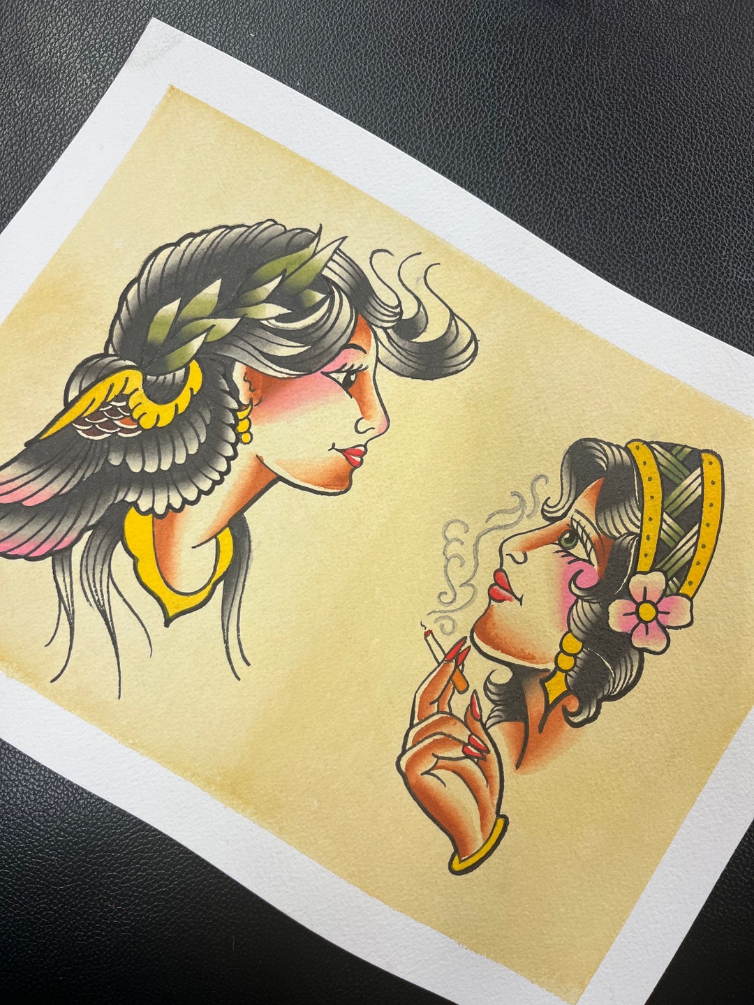 Hand Painted Tattoo Flash - Etsy