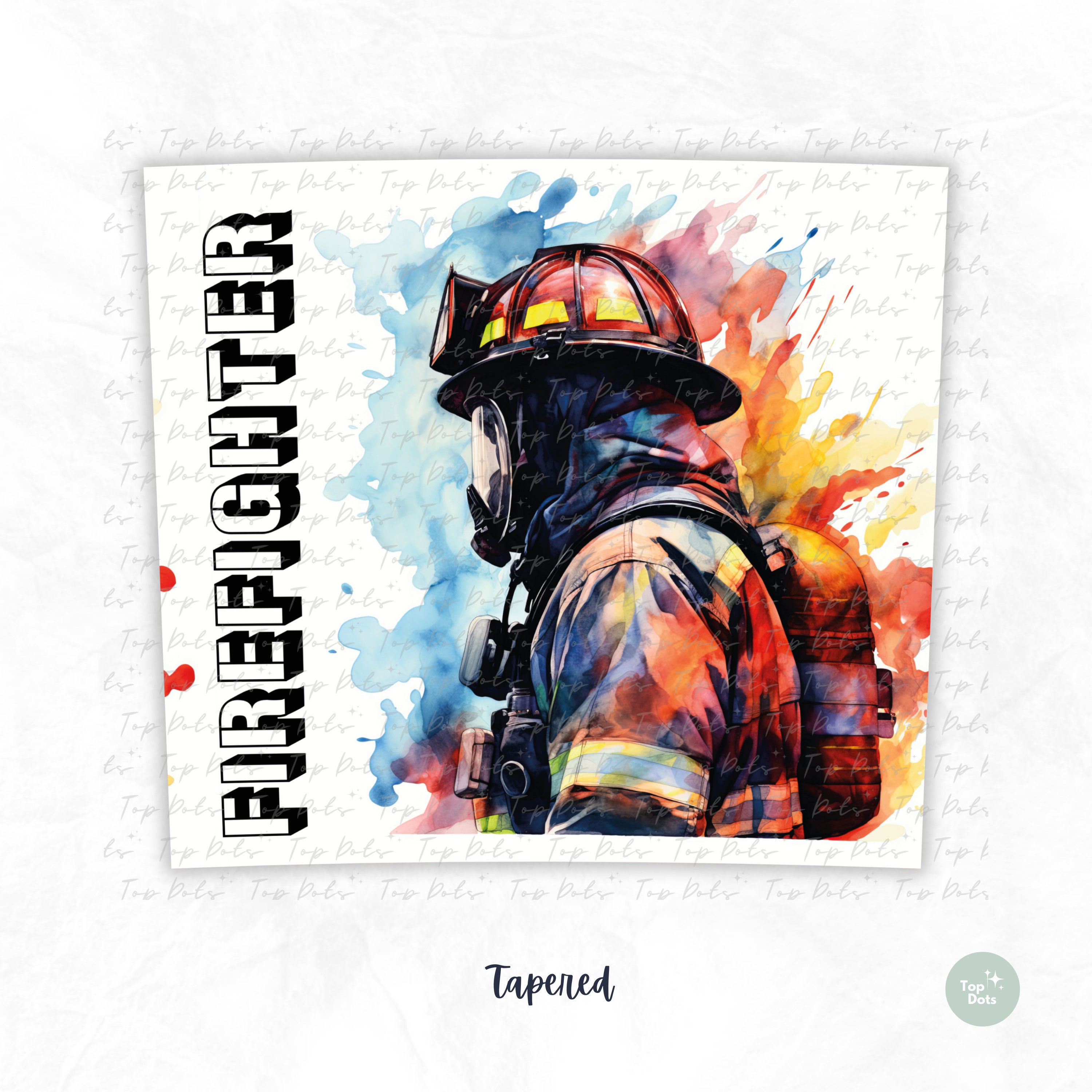 Firefighter Tumbler Wrap, 20oz Occupation PNG for Sublimation, Straight ...