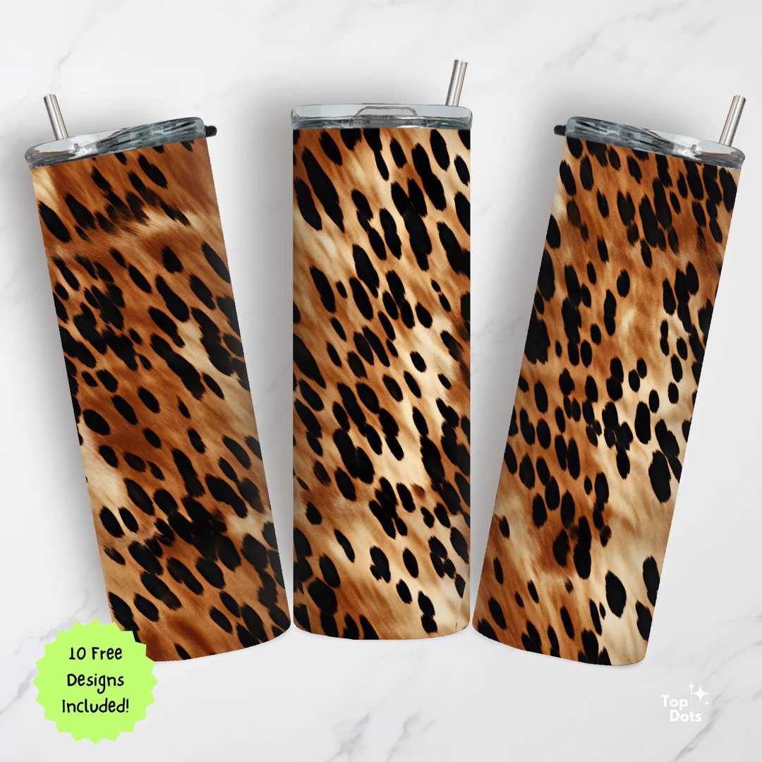 Cowhide Tumbler Wrap, 20 Oz Animal Fur Print Seamless PNG for ...