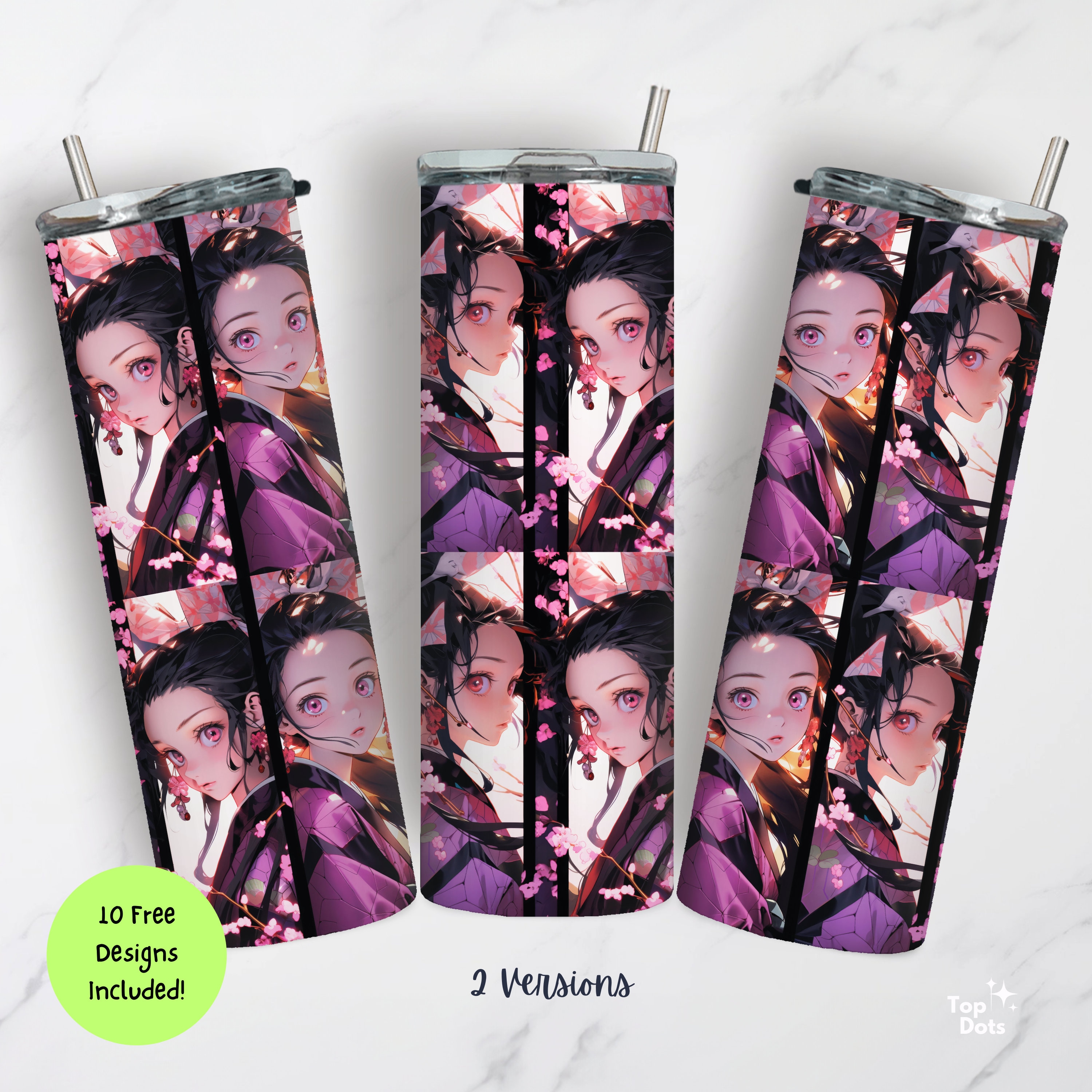 Anime Tumbler Wrap, 20 Oz Girl Slayer Nezuko Figure PNG Design for ...