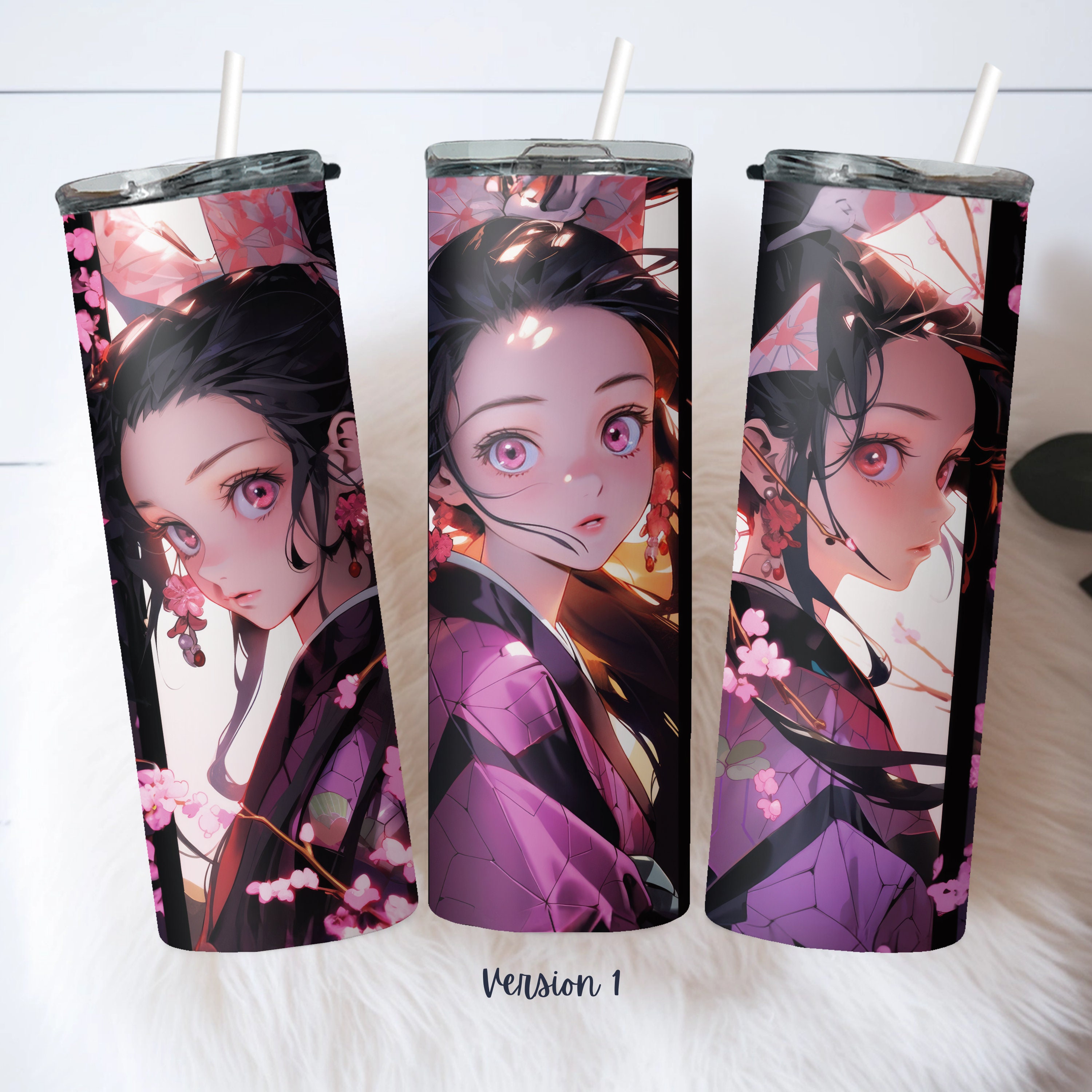 Anime Tumbler Wrap, 20 Oz Girl Slayer Nezuko Figure PNG Design for ...