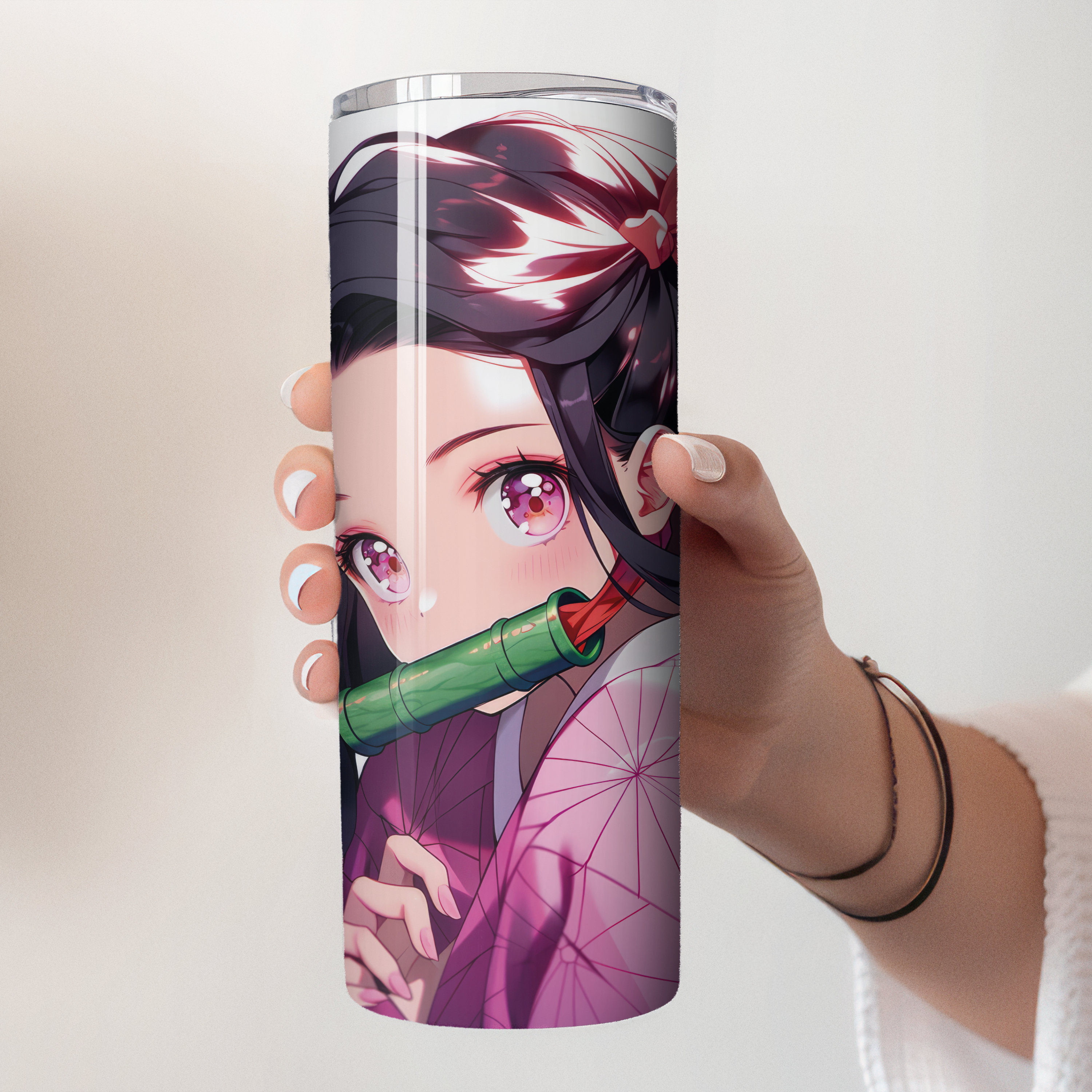 Anime Tumbler Wrap, 20 Oz Girl Slayer Nezuko Figure PNG Design for ...