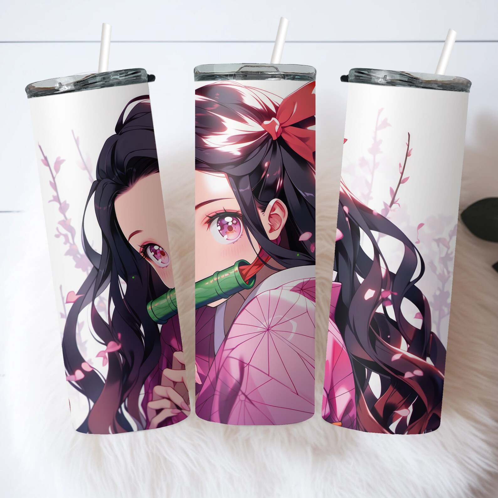 Anime Tumbler Wrap, 20 Oz Girl Slayer Nezuko Figure PNG Design for ...