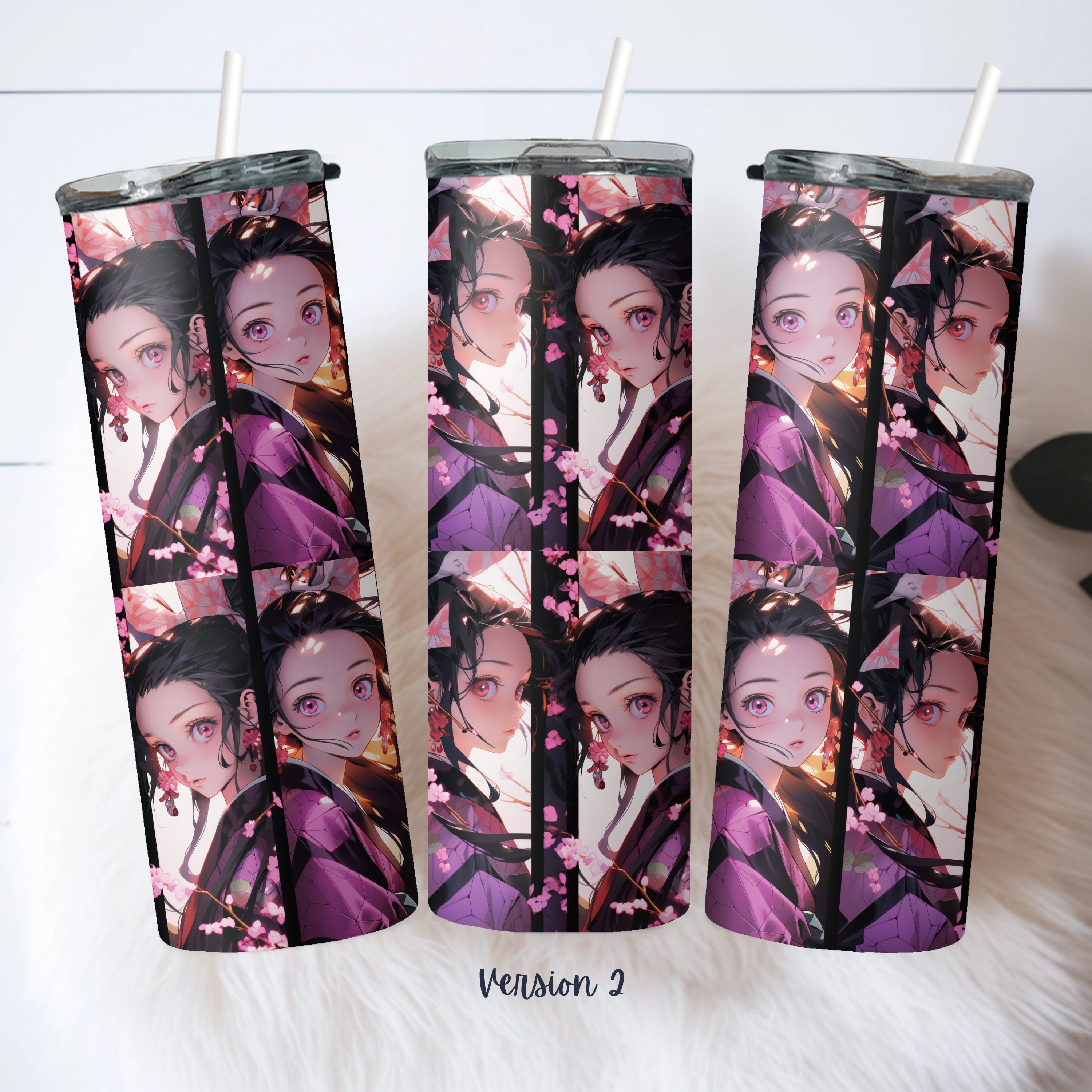 Anime Tumbler Wrap, 20 Oz Girl Slayer Nezuko Figure PNG Design for ...