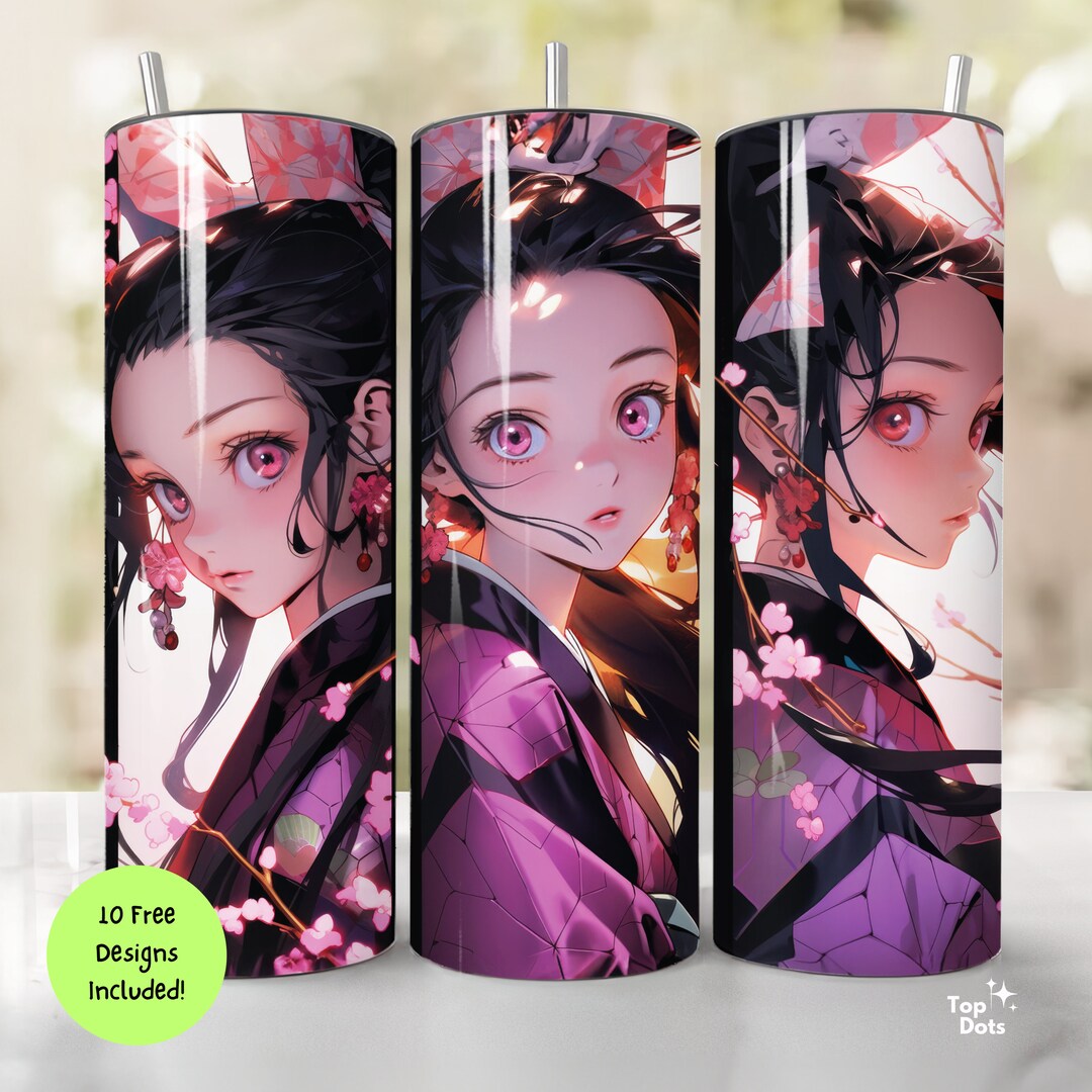 Anime Tumbler Wrap, 20 Oz Girl Slayer Nezuko Figure PNG Design for ...