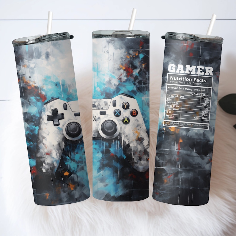 Gaming Tumbler Wrap 20 Oz Gamer Controller Decal Png For Sublimation