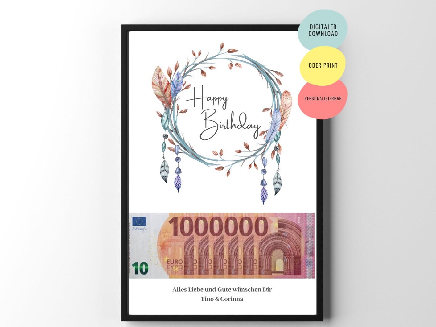 Gift of Money Birthday Card Money Printable Birthday Gift Your First ...