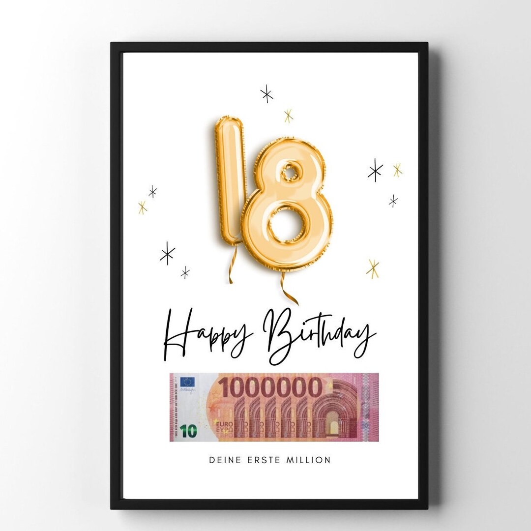 Money Gift 18th Birthday Gift Birthday Gift to Print Your First Million ...