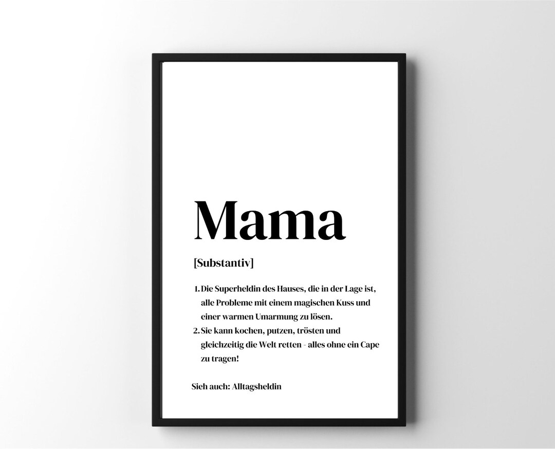 Mama Poster Definition Mama Digital File Instant Download Gift for ...
