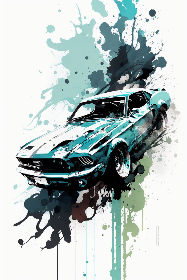 Mustang Art Inkblot Digital Download - Etsy