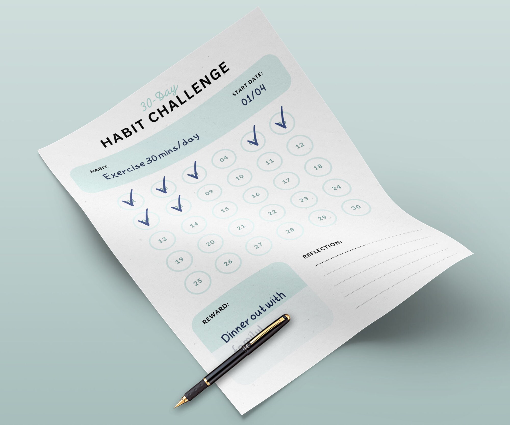 Habit Tracker Challenge, Motivational Habit Tracker for Tracking Goals ...