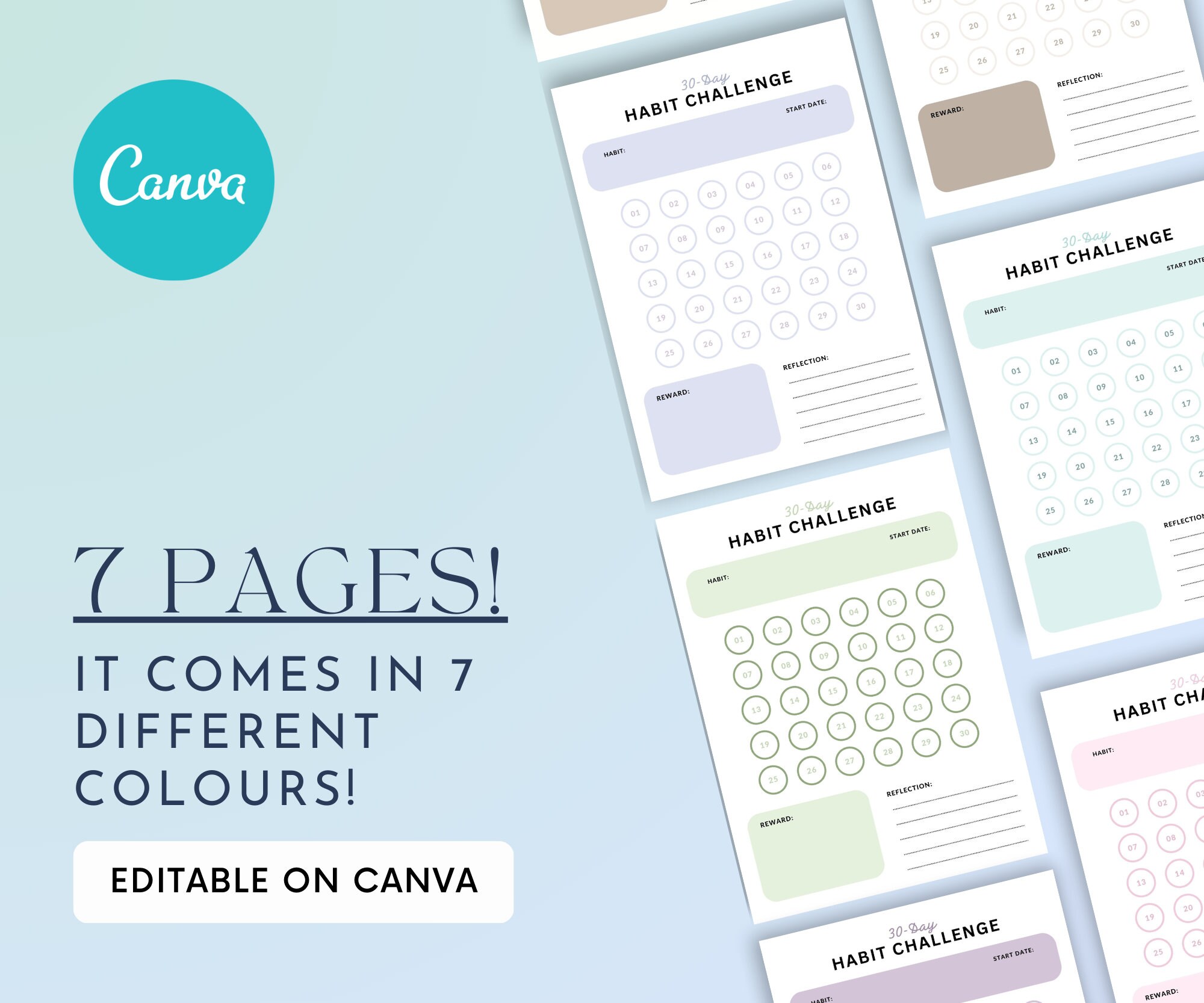 Habit Tracker Challenge, Motivational Habit Tracker for Tracking Goals ...