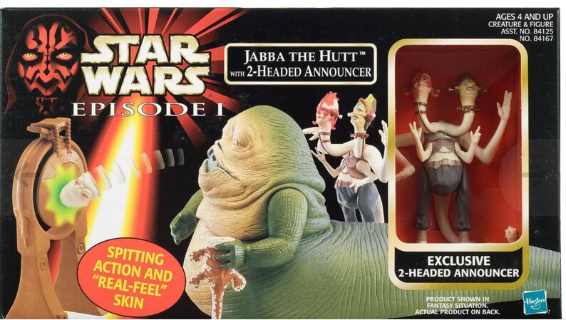 Star Wars Episode 1 Jabba the Hutt Figure Spitting Action & 2 Headed ...