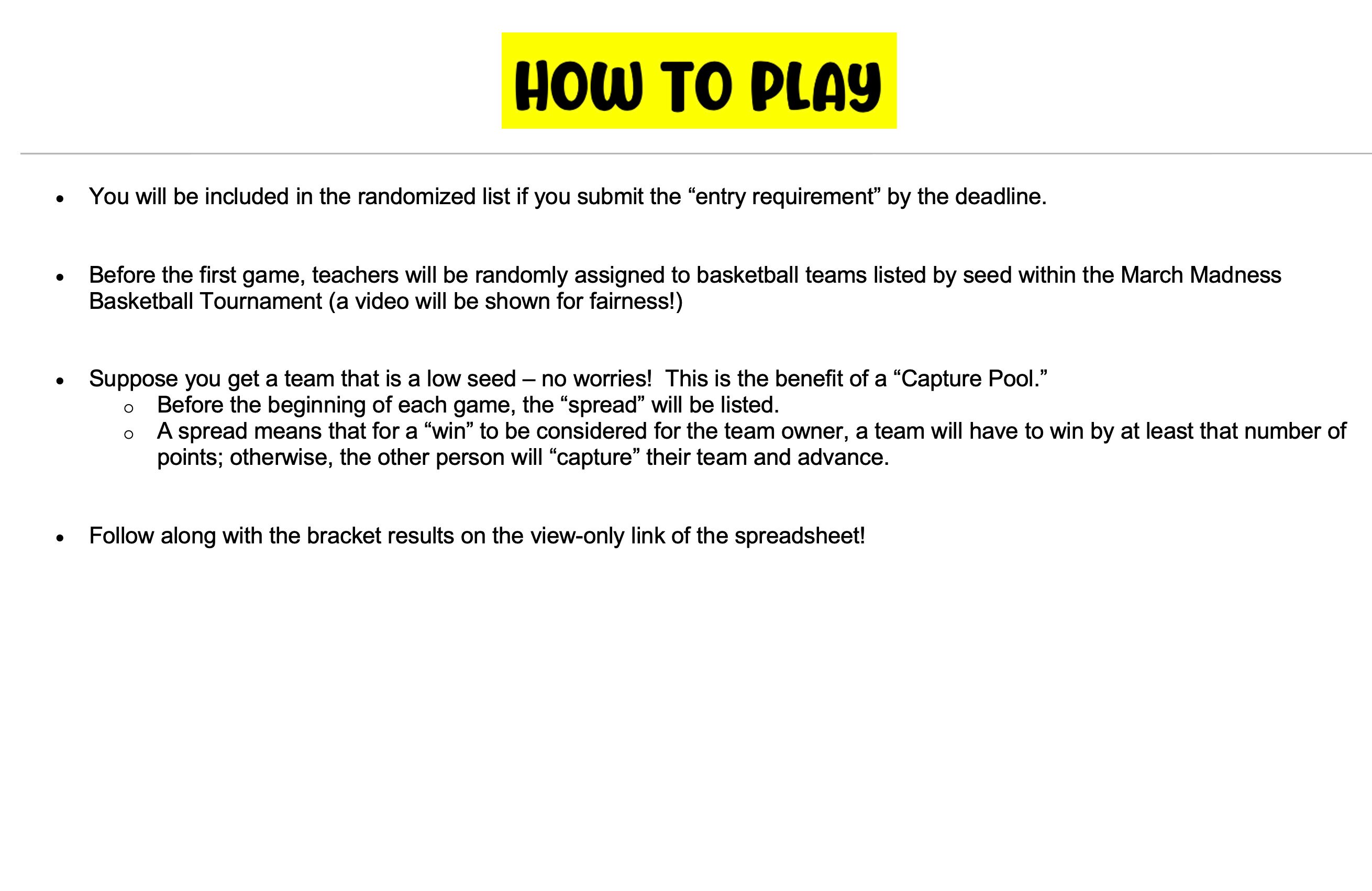 Updated: March Madness Capture Pool Template - Etsy