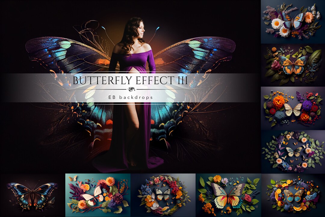 Butterfly Digital Backdrop, Maternity Photoshoot Digital Backdrop ...