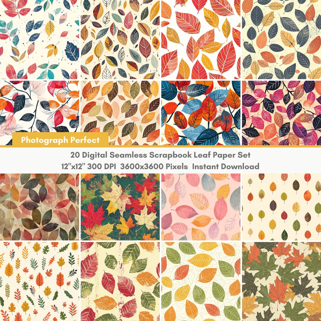 20 Scrapbooking Leaf Patterns Nature-inspired Journaling Scrapbook ...