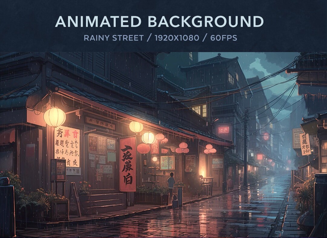 Vtuber Background Animated | Rainy Street | Virtual Background | Stream ...