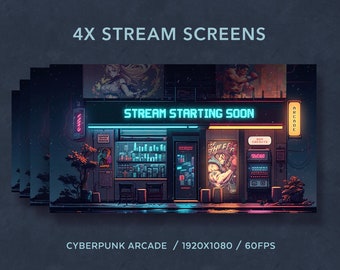 Animated Stream Screens X5 Twitch Overlay Retro Lofi - Etsy