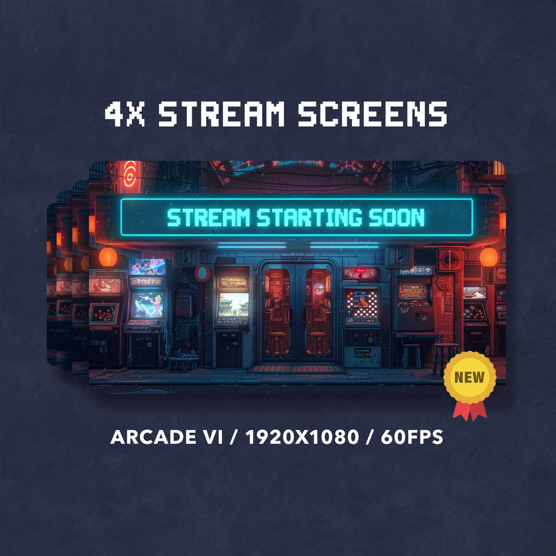 4x Stream Screens | Cyberpunk Arcade | Starting Soon Screen | Stream ...