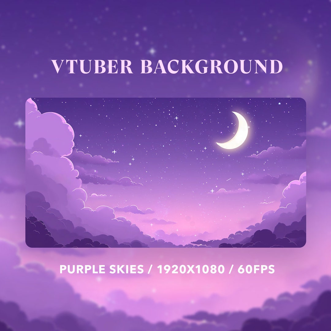 Vtuber Background Animated | Cosy Purple Lofi Sky | Starting Soon ...
