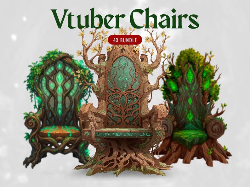 Vtuber Fairy 4x Throne Bundle | Magical Forest Chair Asset ...