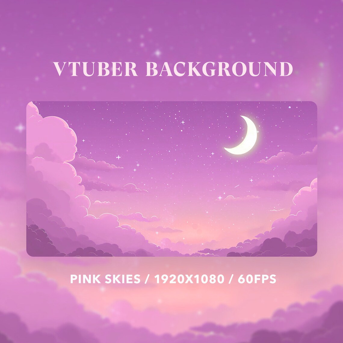 Vtuber Background Animated Cosy Pink Lofi Sky Starting Soon Screen ...