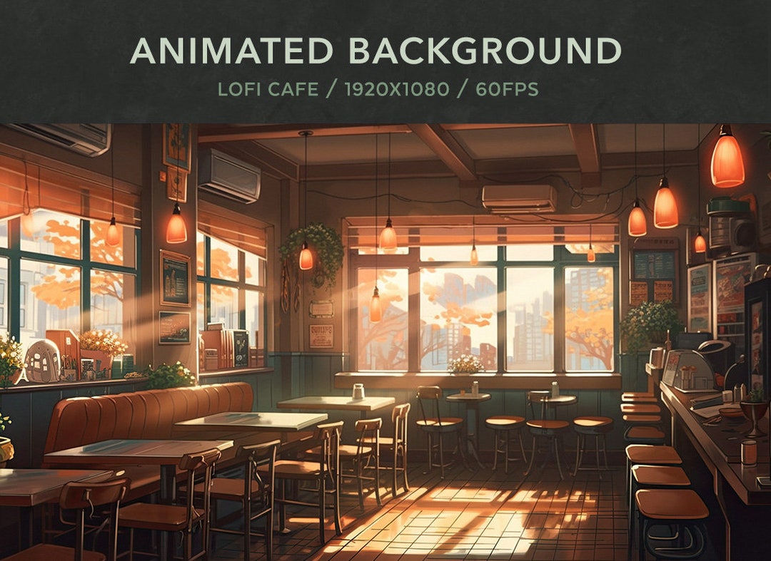 Vtuber Background Animated | Cosy Lofi Café | Looped Vtuber Twitch ...
