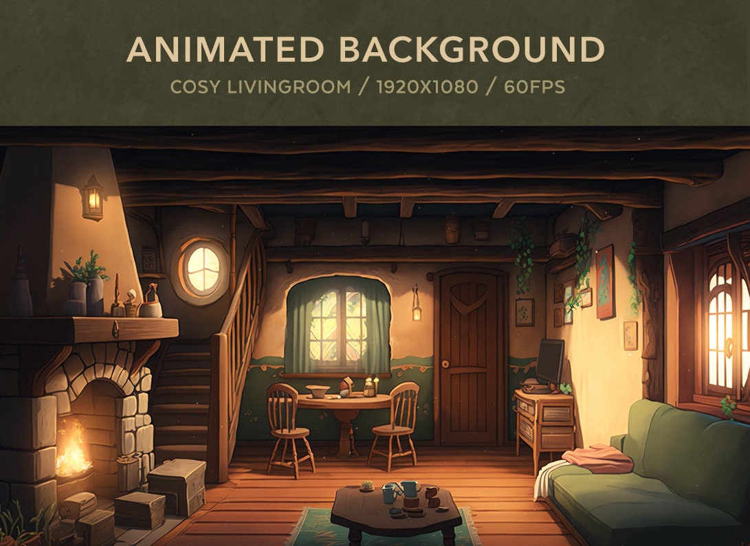 Fondo de Vtuber animado / Cozy Fantasy Livingroom / Looped Vtuber ...