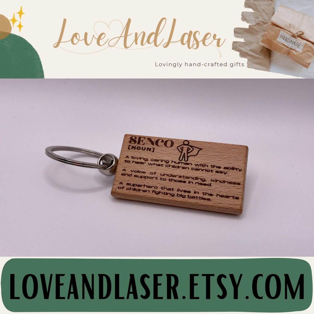 SENCO DEFINITION Keyring Thank You Gift - Optional Personalisation ...