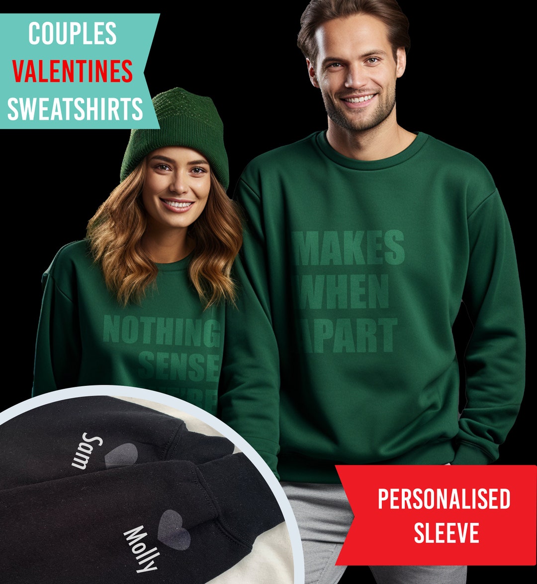 Custom Personalised Matching Sweatshirt, Couples 1st Anniversary Gifts ...