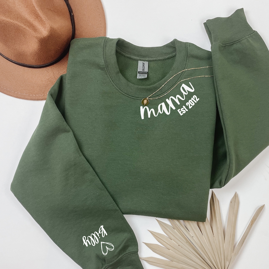 Personalised Mama Papa Hoodie & Custom Sleeve, Presents for Mum ...