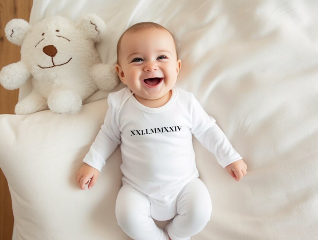 Custom Roman Numeral Baby Grow Vest Present, Custom New Parents Gift ...