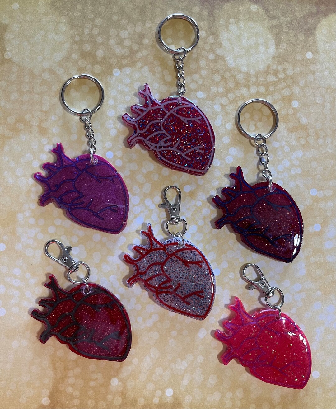 Human Heart Custom Resin Keychain - Etsy