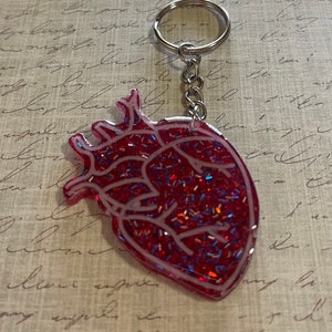 Human Heart Custom Resin Keychain - Etsy