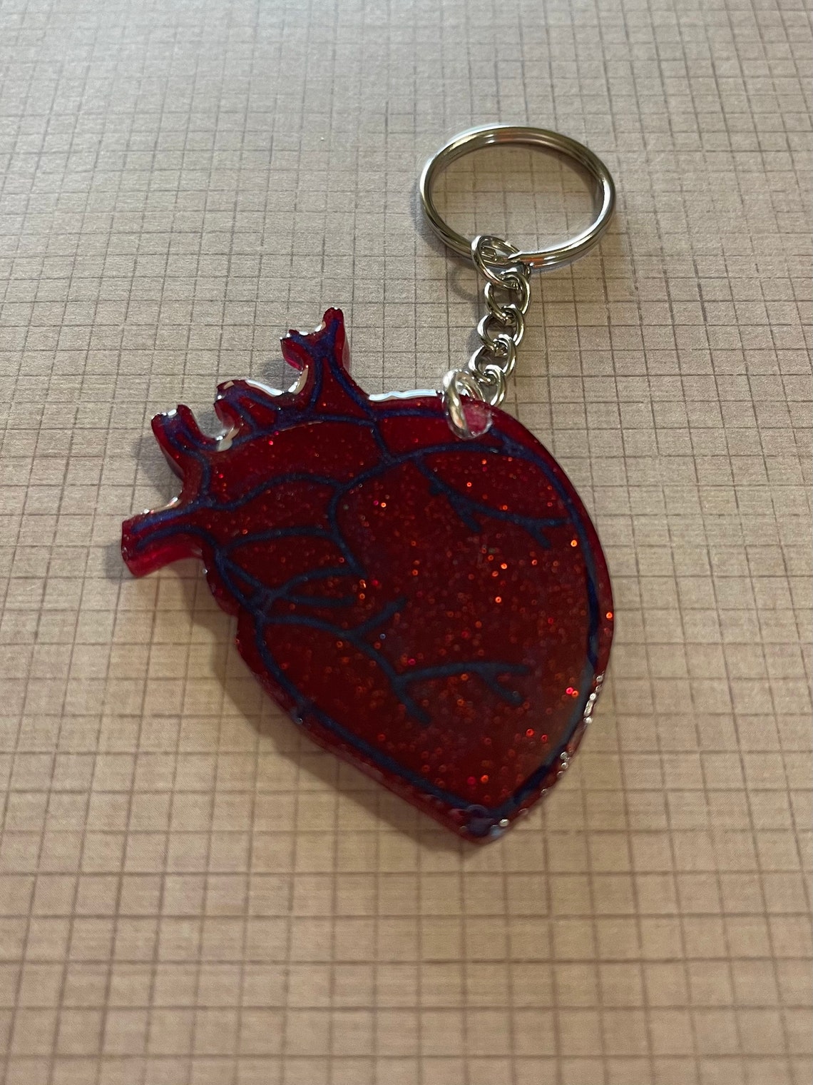 Human Heart Custom Resin Keychain - Etsy
